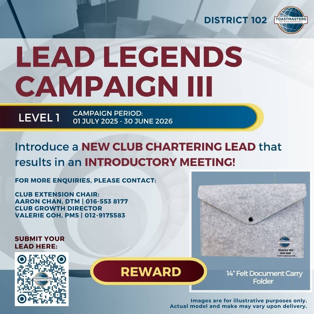 Campaigns - District 102 Toastmasters International