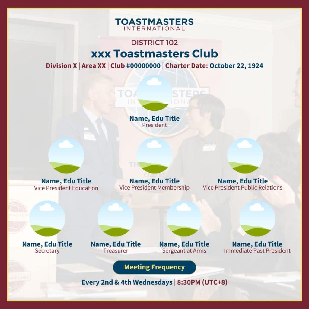 Poster Templates - District 102 Toastmasters International